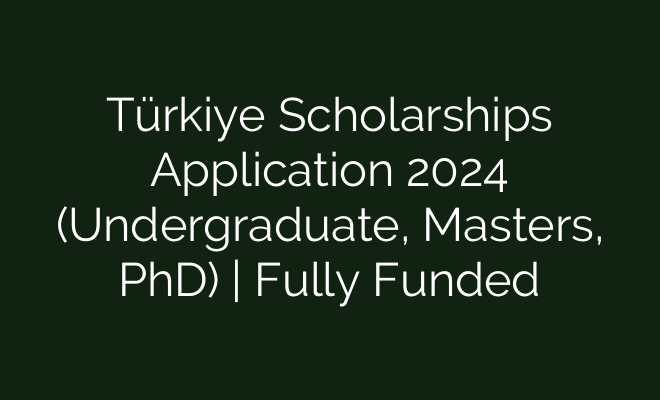 Türkiye Scholarships Application 2024 (Undergraduate, Masters, PhD ...