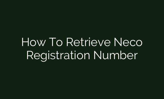 How To Retrieve Neco Registration Number - British Visa