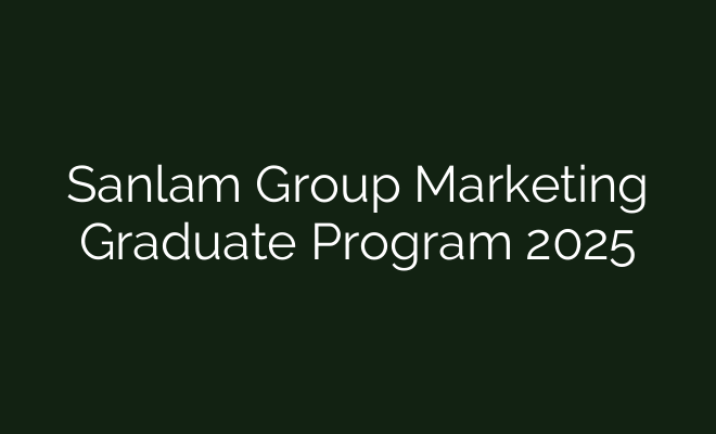Sanlam Group Marketing Graduate Program 2025 - British Visa