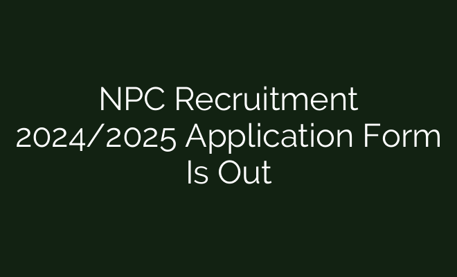 NPC Recruitment 2024/2025 Application Form Is Out - British Visa