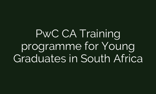 PwC CA Training programme for Young Graduates in South Africa - British ...